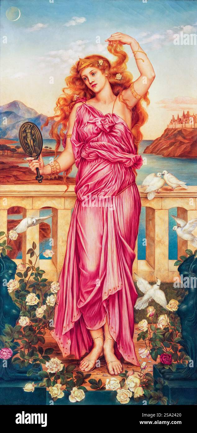 Helen of Troy, portrait painting in oil on canvas by Evelyn De Morgan ...