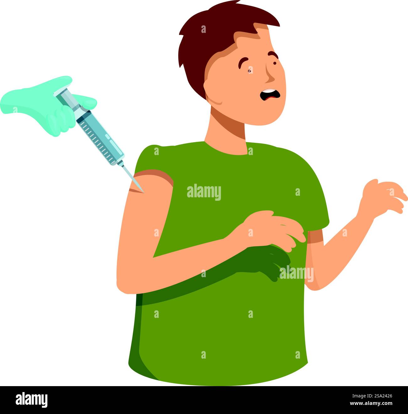 Crying scared boy icon cartoon vector. Vaccine injection. Medical ...