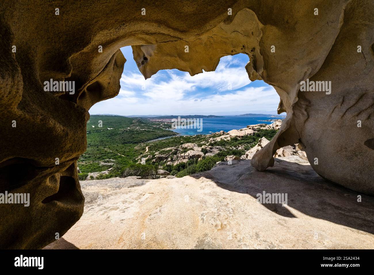 The Bear Rock at Capo d'Orso, a huge cave formed by erosion that ...