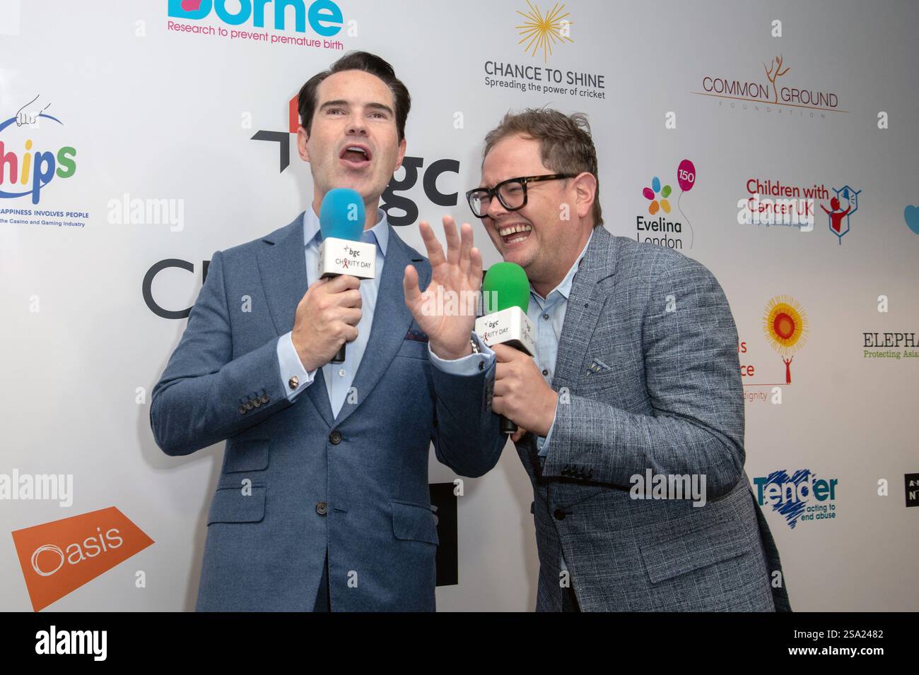 Jimmy Carr and Alan Carr at the BGC Charity Day 2019 in Canary Wharf ...