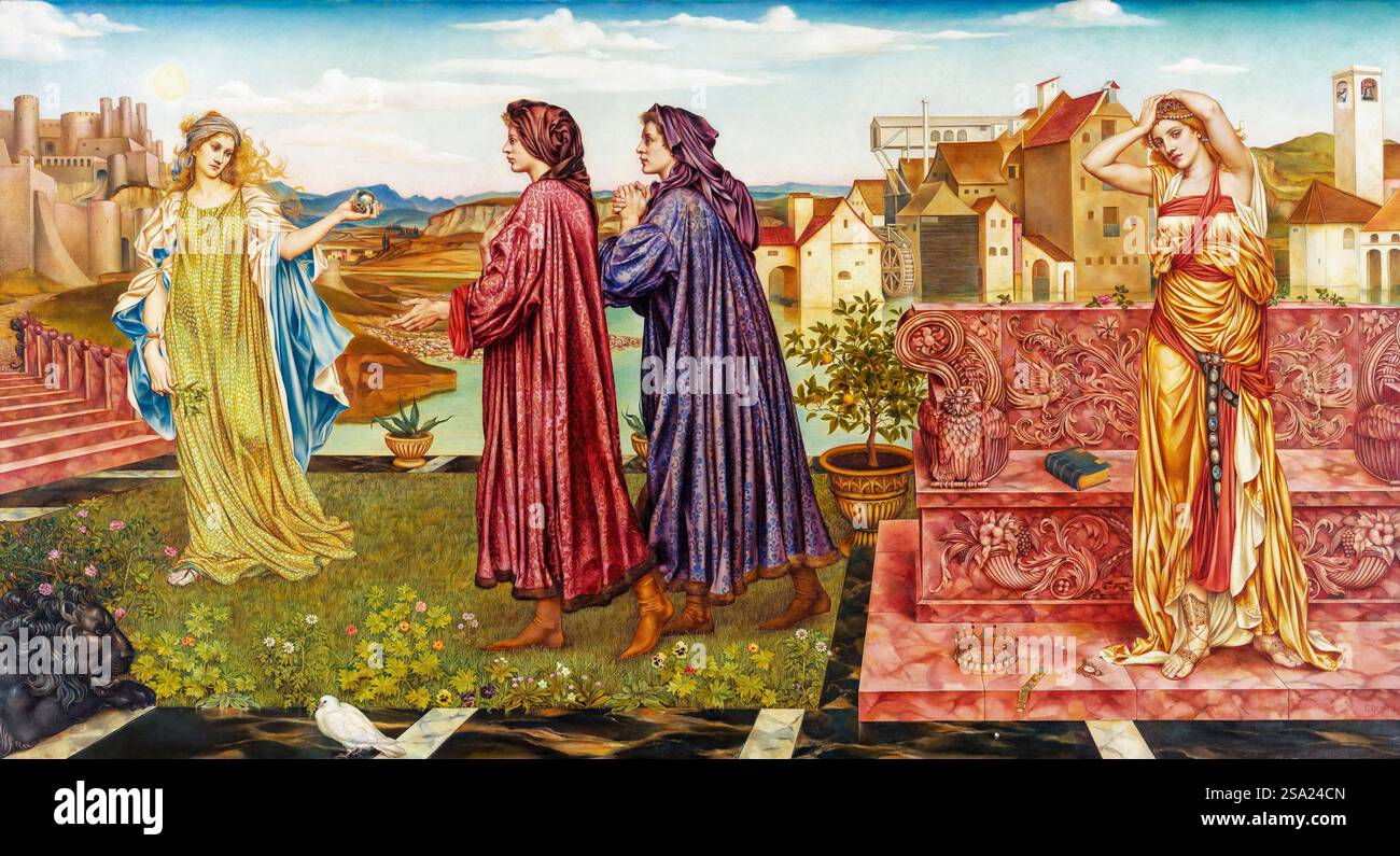 Evelyn De Morgan, The Garden of Opportunity, painting in oil on canvas ...