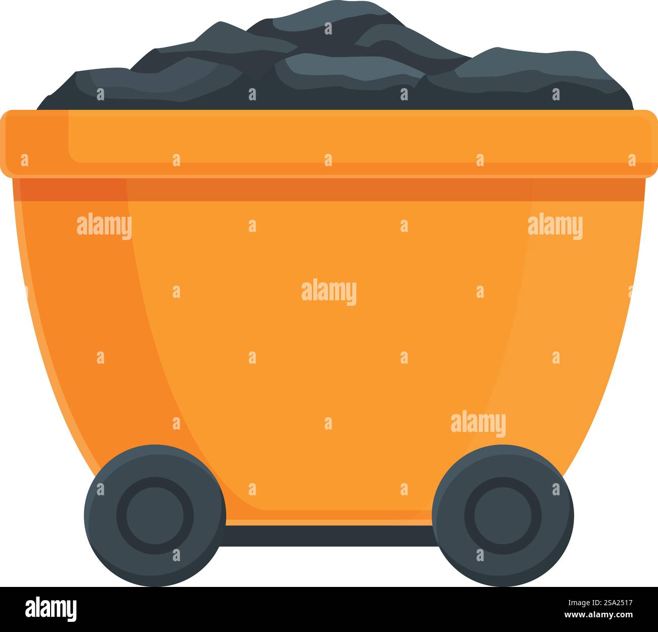 Modern coal cart icon cartoon vector. Wagon mining coal. Fuel rock ...