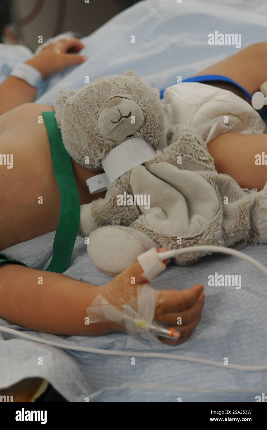 General anesthesia of a child in the operating room. Child anesthesia ...