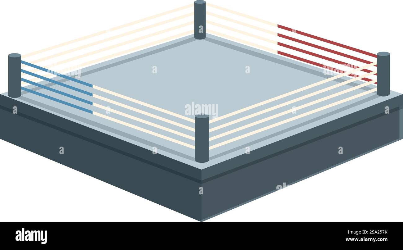 New boxing ring icon cartoon vector. Wrestling field. Sport game match ...