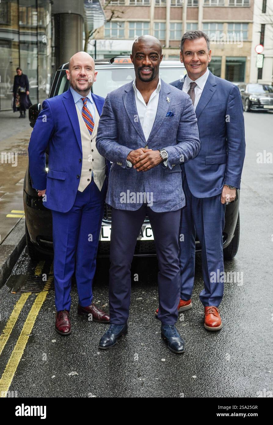 (left-right) Tom Allen, Tim Campbell and Mike Soutar during a photocall ...