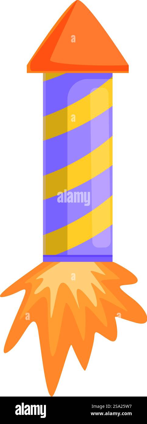 Fireworks rocket icon cartoon vector. Traditional element. Night event ...