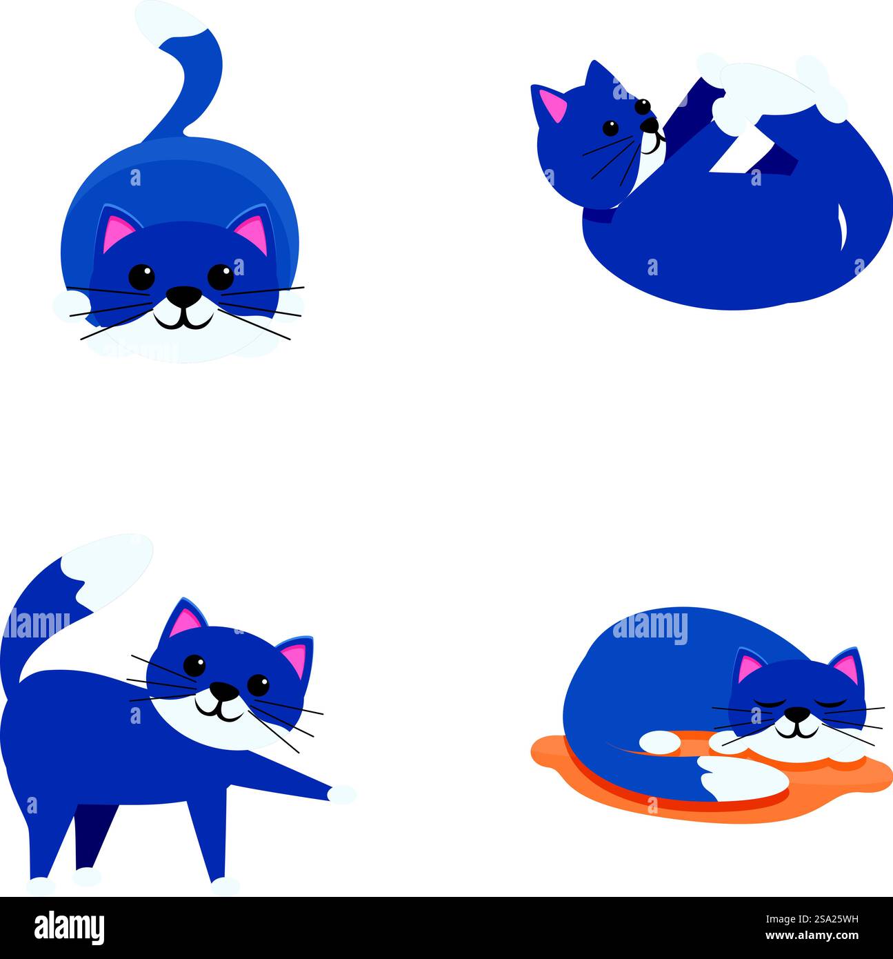 Cat icons set cartoon vector. Various cute cartoon cat. Animal, pet ...