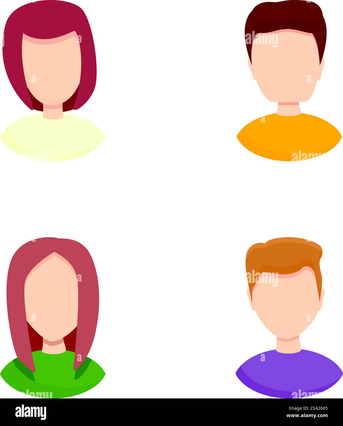 People avatar icons set cartoon vector. Different male and female ...