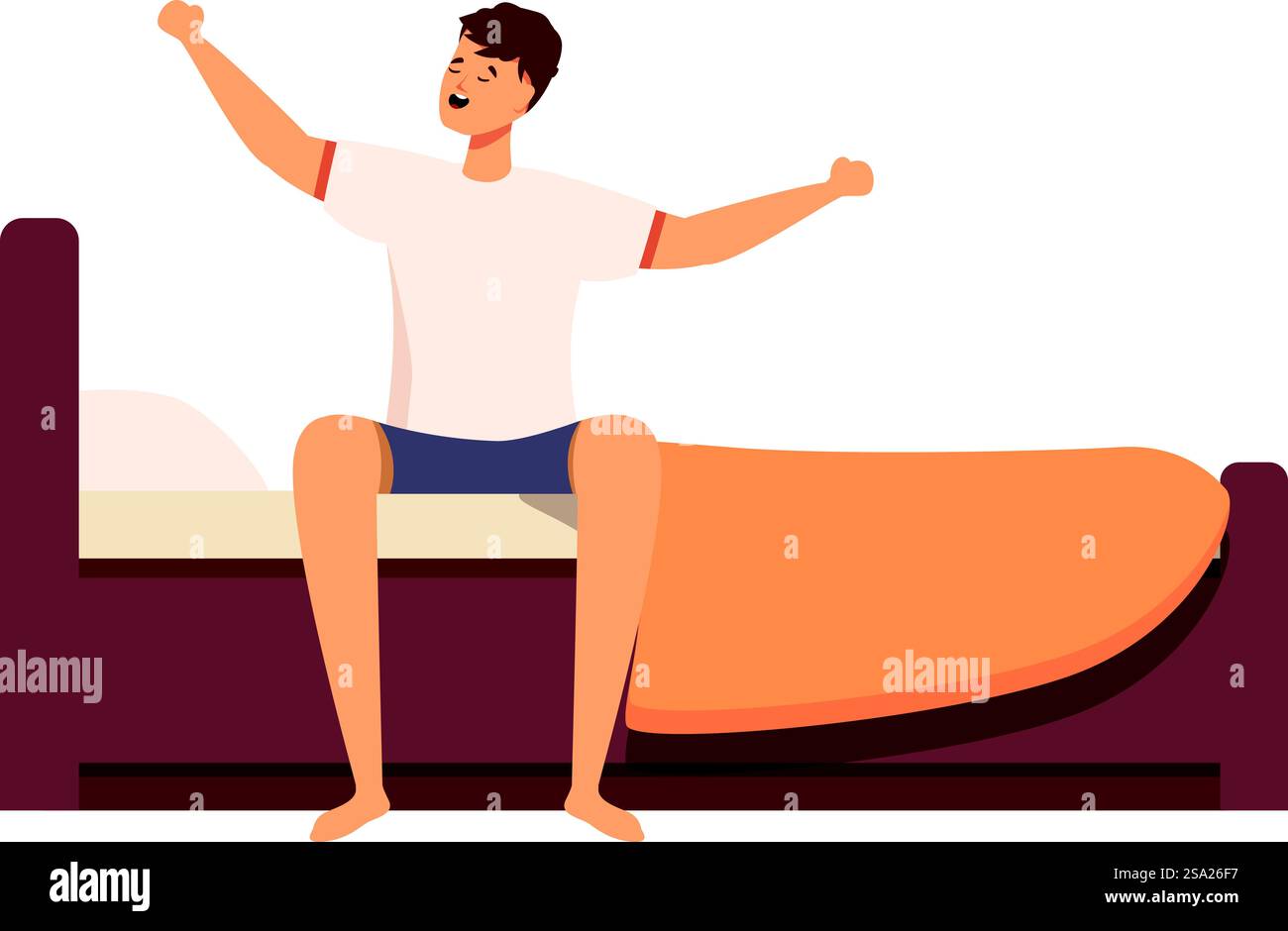 Wake up morning icon cartoon vector. Daily routine life. Sport ...