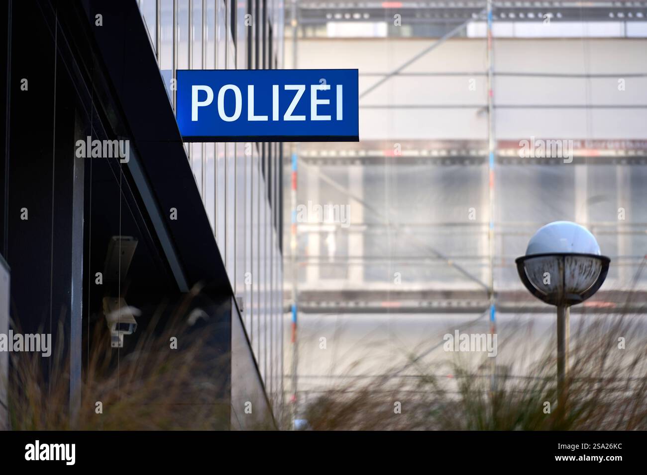 Stuttgart, Baden-Württemberg, Germany - January 23, 2025: Police sign ...