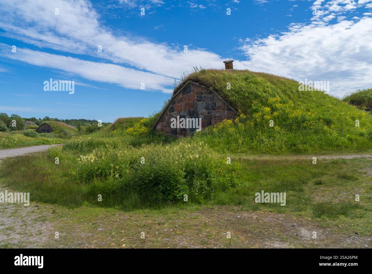 Green Roofs with sod roof houses on Suomenlinna the Sea Fortress in ...