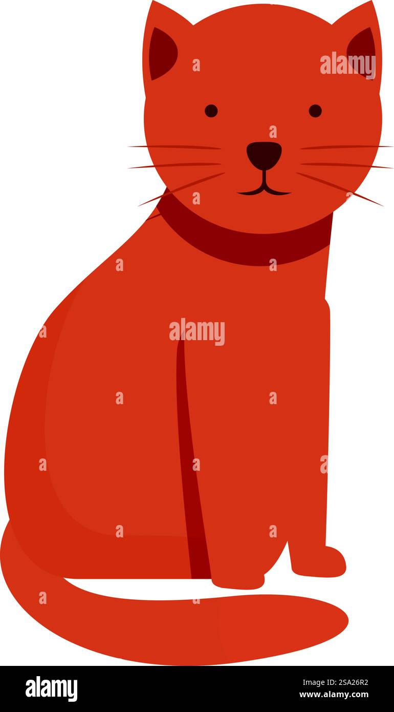 Comic red cat icon cartoon vector. Cute pet care. Furry friend happy ...