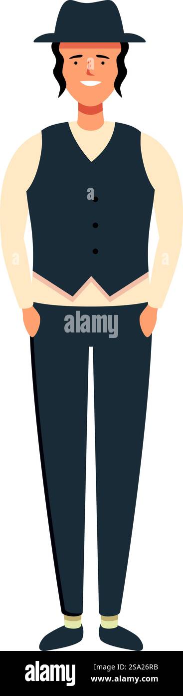 Jewish cute kid icon cartoon vector. Religion marriage. Character ...