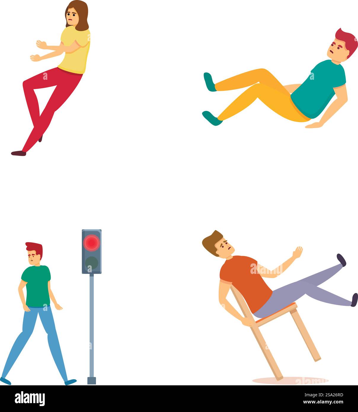 Human traumatization icons set cartoon vector. Case of physical trauma ...