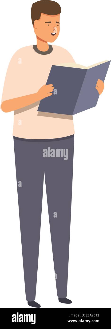 Cute night reading icon cartoon vector. Care dad reading. Infant grow ...