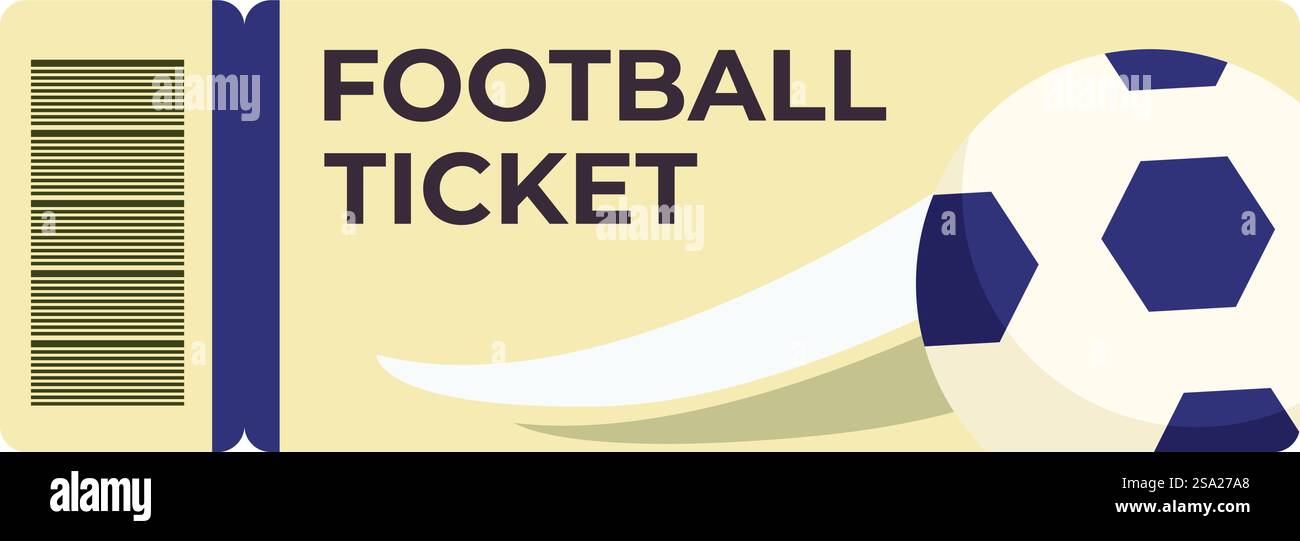 Soccer ticket icon cartoon vector. Venue tournament. Voucher reward ...