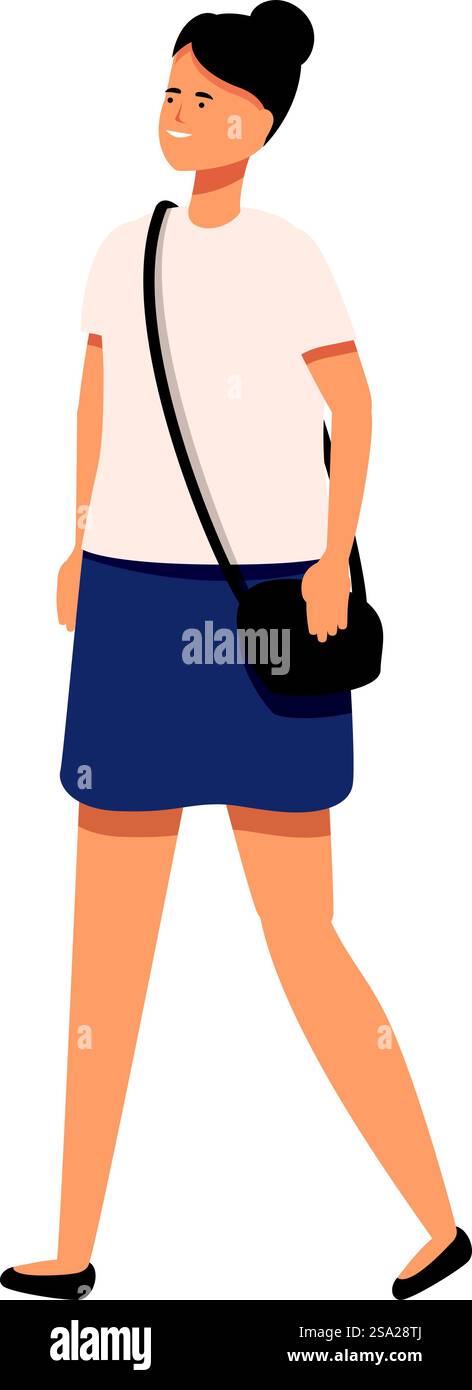 Daily walking icon cartoon vector. Woman to home. Morning consume ...