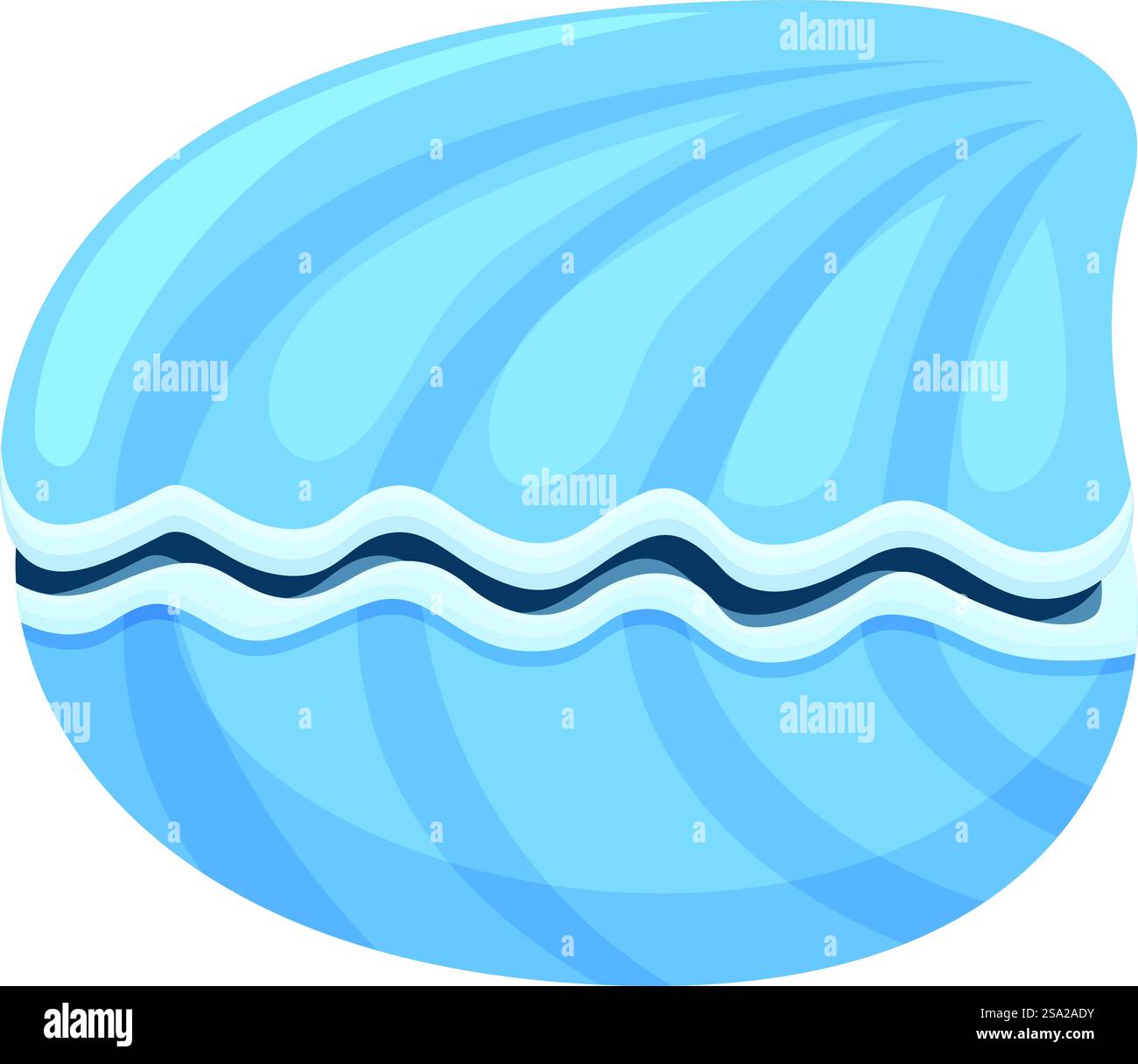 Blue closed sea shell icon cartoon vector. Pearl location conch. Marine ...