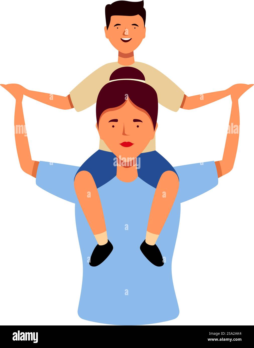 Character parent kid icon cartoon vector. Fun mother day. Smile cute ...