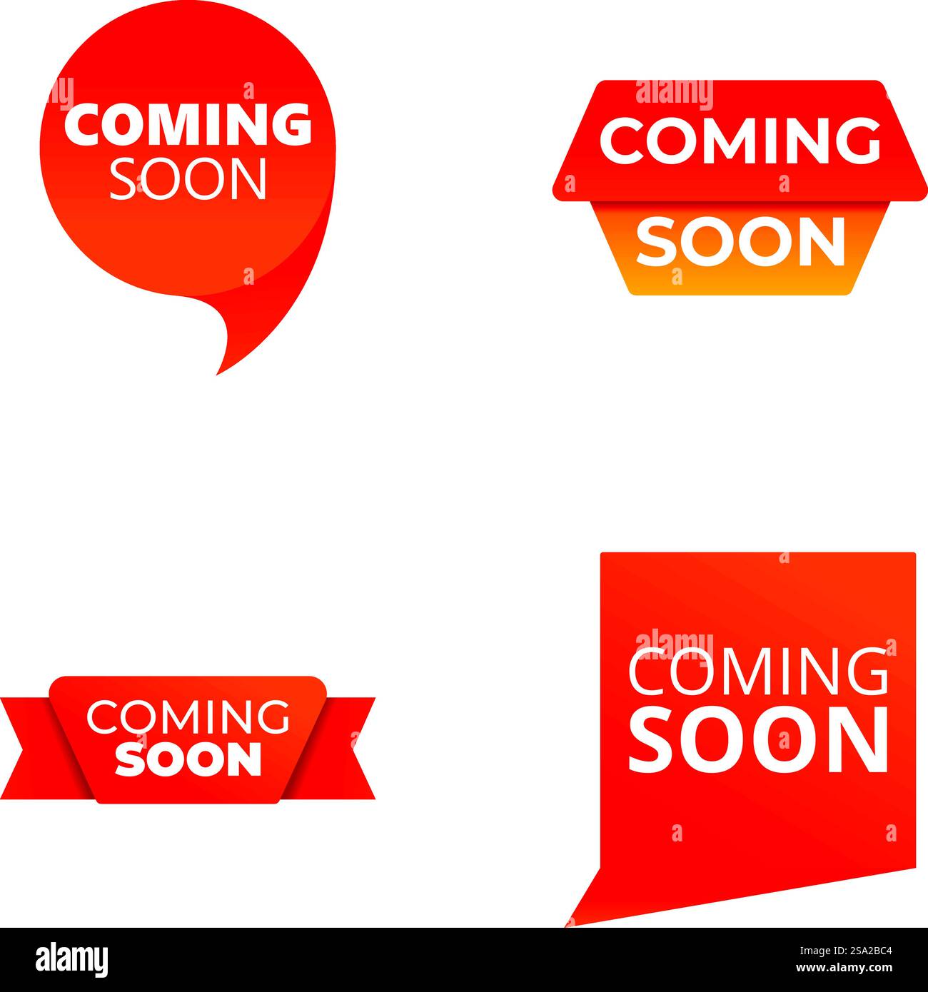 Coming soon icons set cartoon vector promotional banner hi-res stock ...
