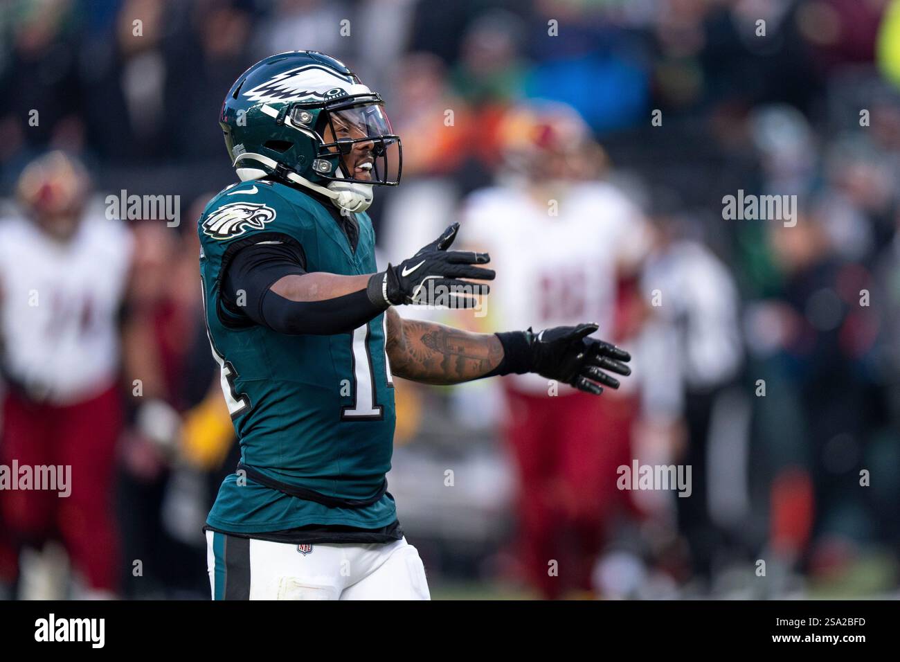 Philadelphia Eagles running back Kenneth Gainwell (14) reacts during ...
