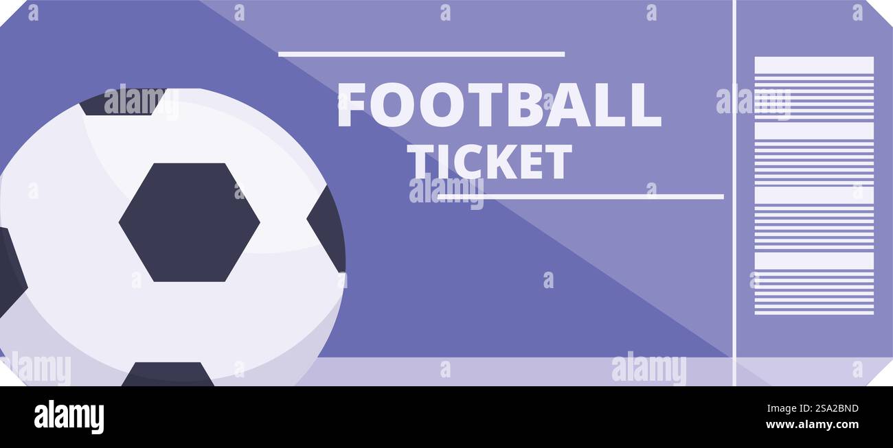 Invitation football ticket icon cartoon vector. Single field receipt ...