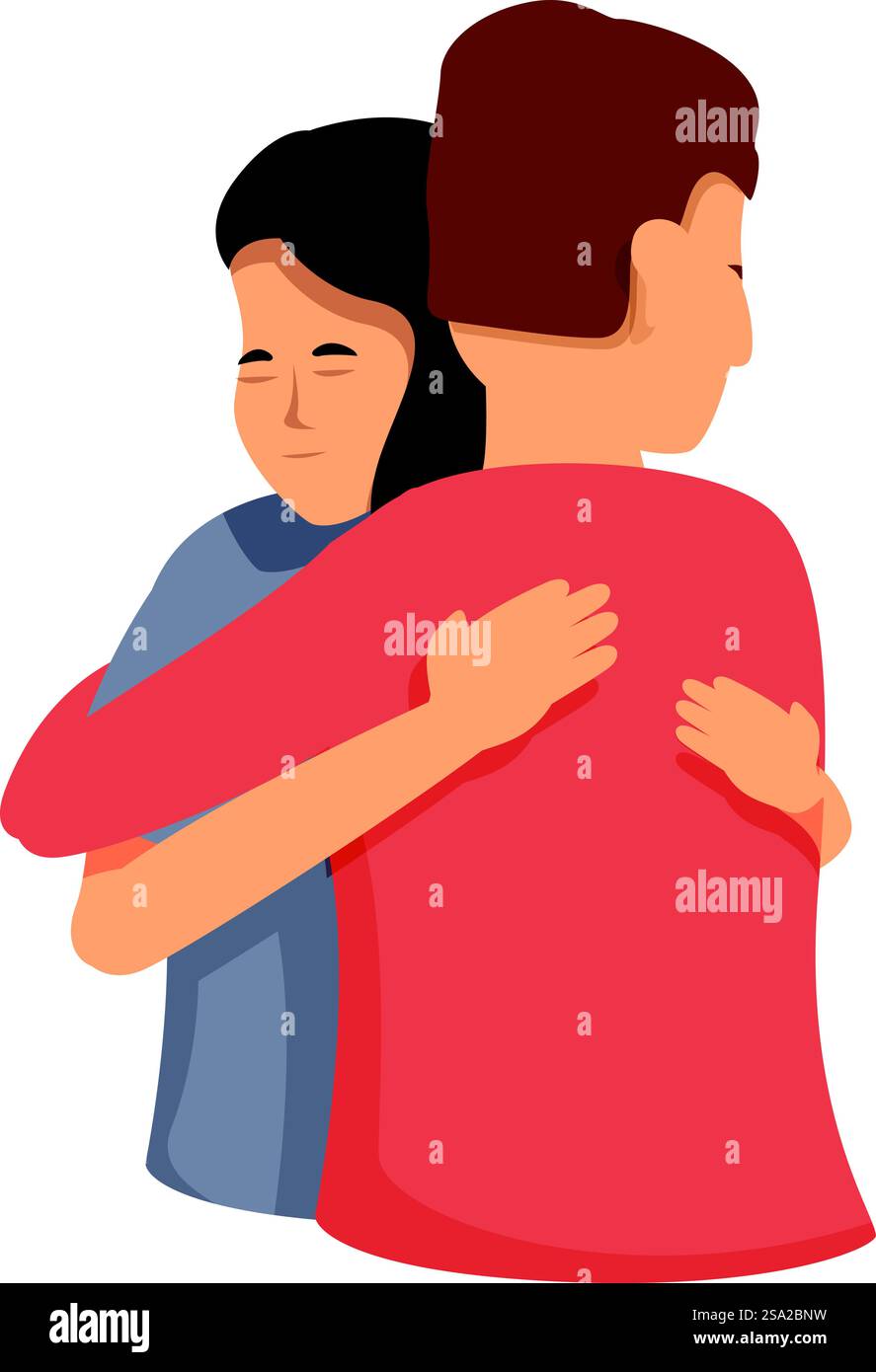 Father embrace his daughter icon cartoon vector. Romantic support. Date ...