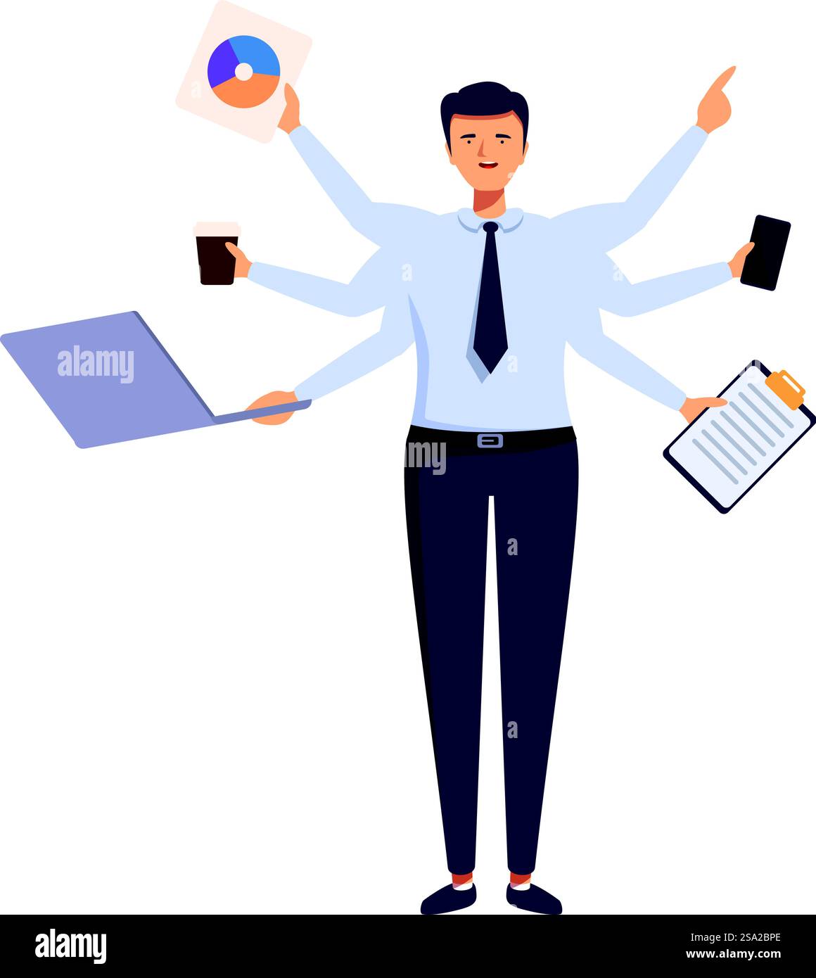 Success workaholic manager icon cartoon vector. Person multitask. Solve ...