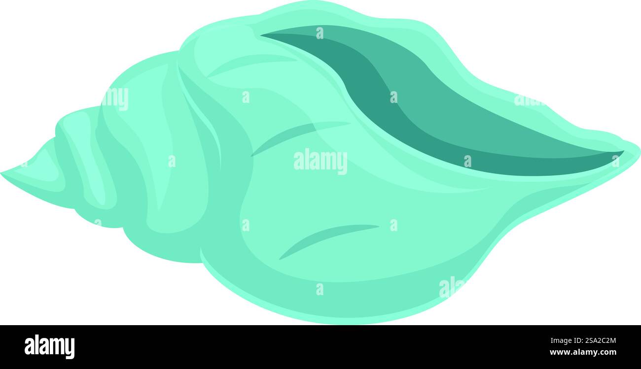 Aqua blue conch icon cartoon vector. Decorative art element. Marine ...