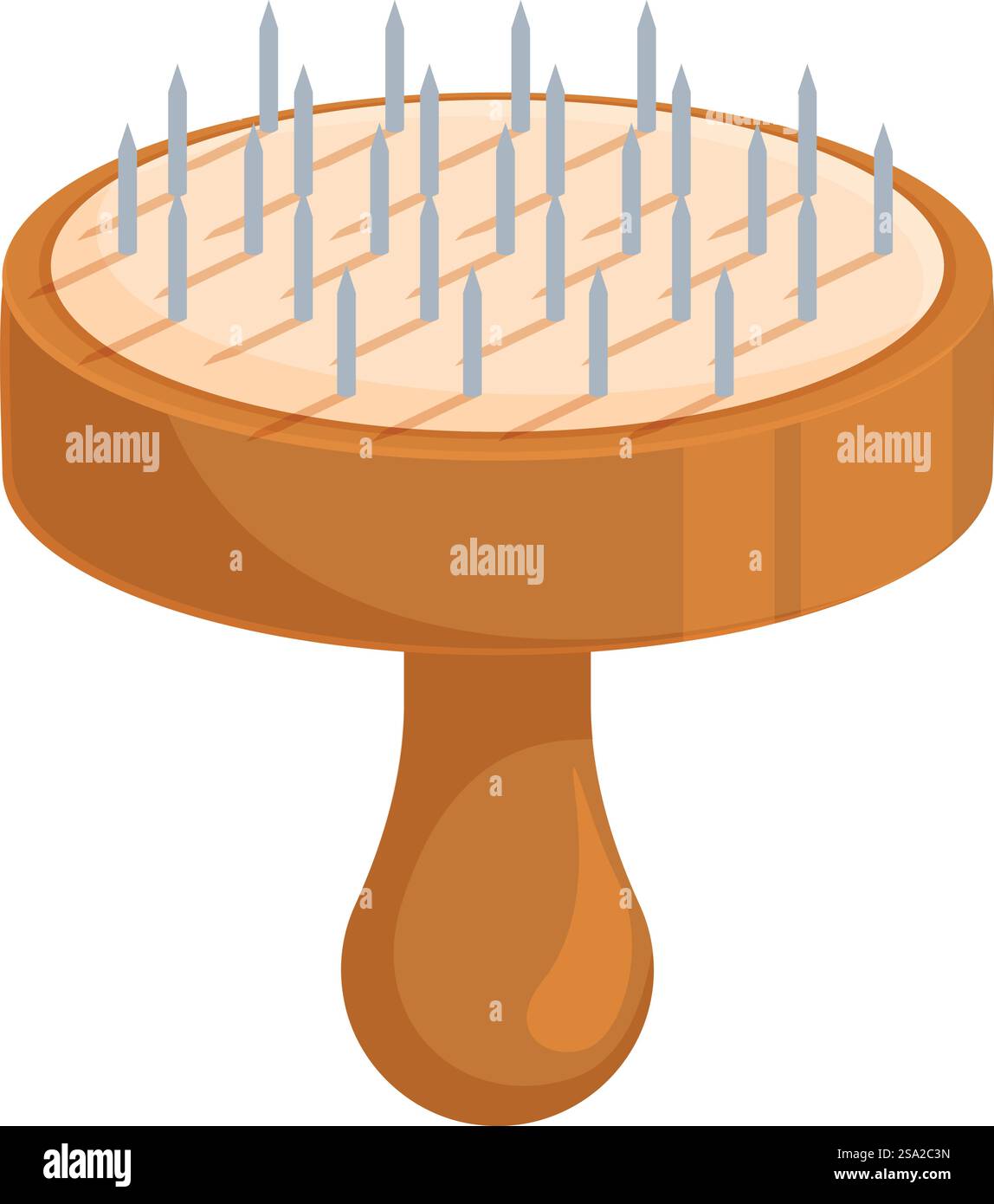 Hookah needle tool icon cartoon vector. Wooden equipment. Steel material. Hookah needle tool ...