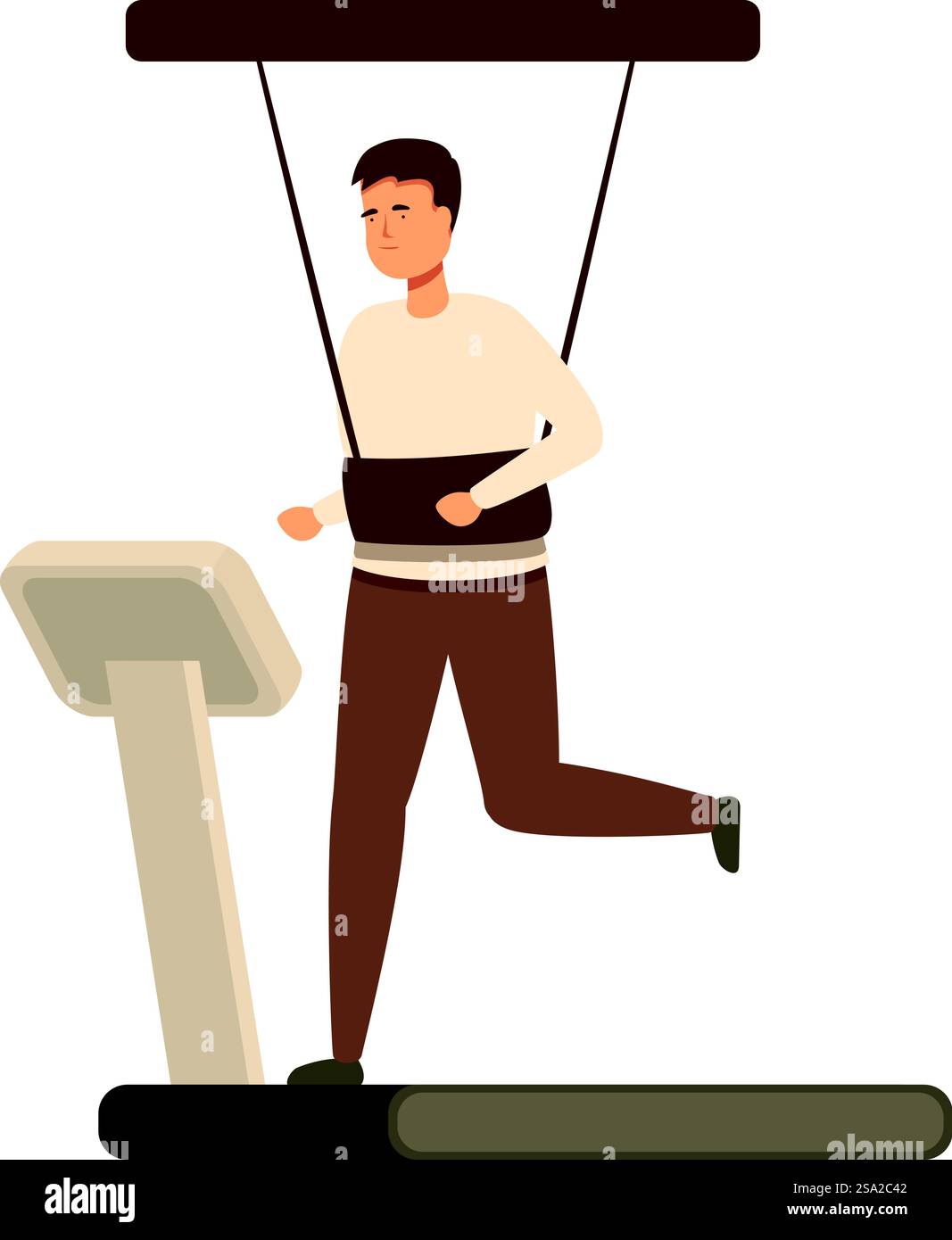 Training session running icon cartoon vector. Therapist patient ...