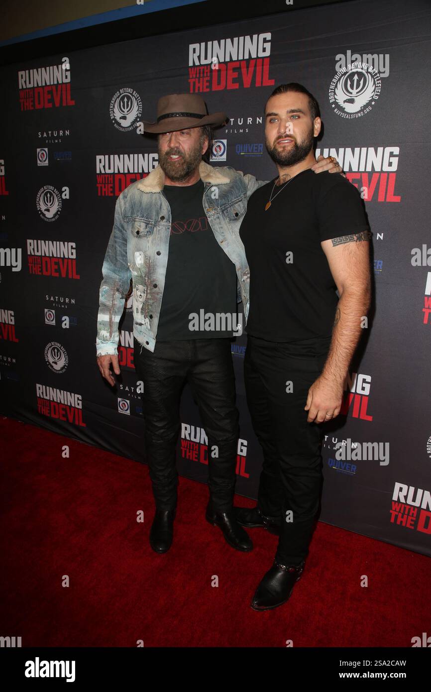 Nicolas Cage and Weston Cage at the 'Running with the Devil' film ...