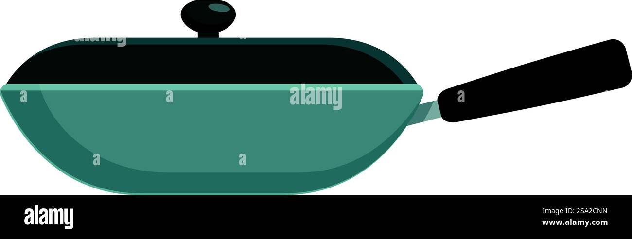 Modern frying pan icon cartoon vector. Domestic object. Cuisine element ...