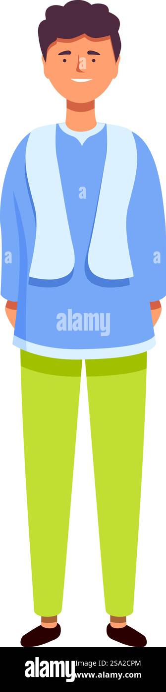 Kid smile ceremony icon cartoon vector. Smile light party. Young priest ...