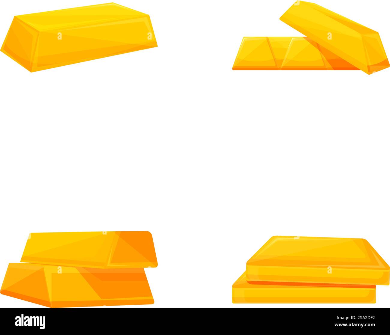Gold bar icons set cartoon vector. Shiny minted golden bar. Financial concept. Gold bar icons ...