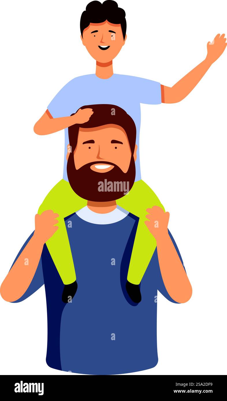 Happy life parents icon cartoon vector. Play adult learn. Research teen ...