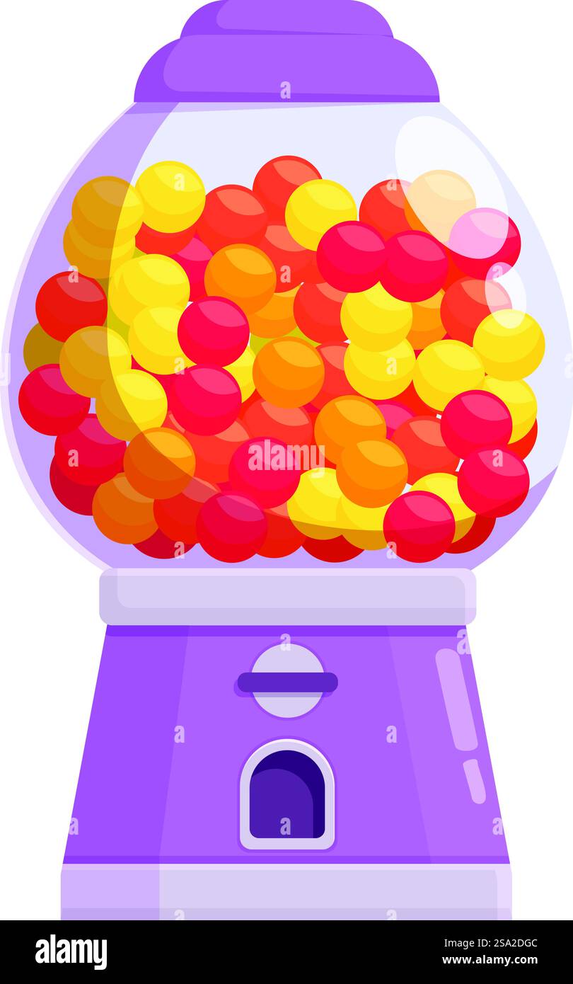 Vending machine icon cartoon vector. Bubblegum food. Sweet fun candy. Vending machine icon ...