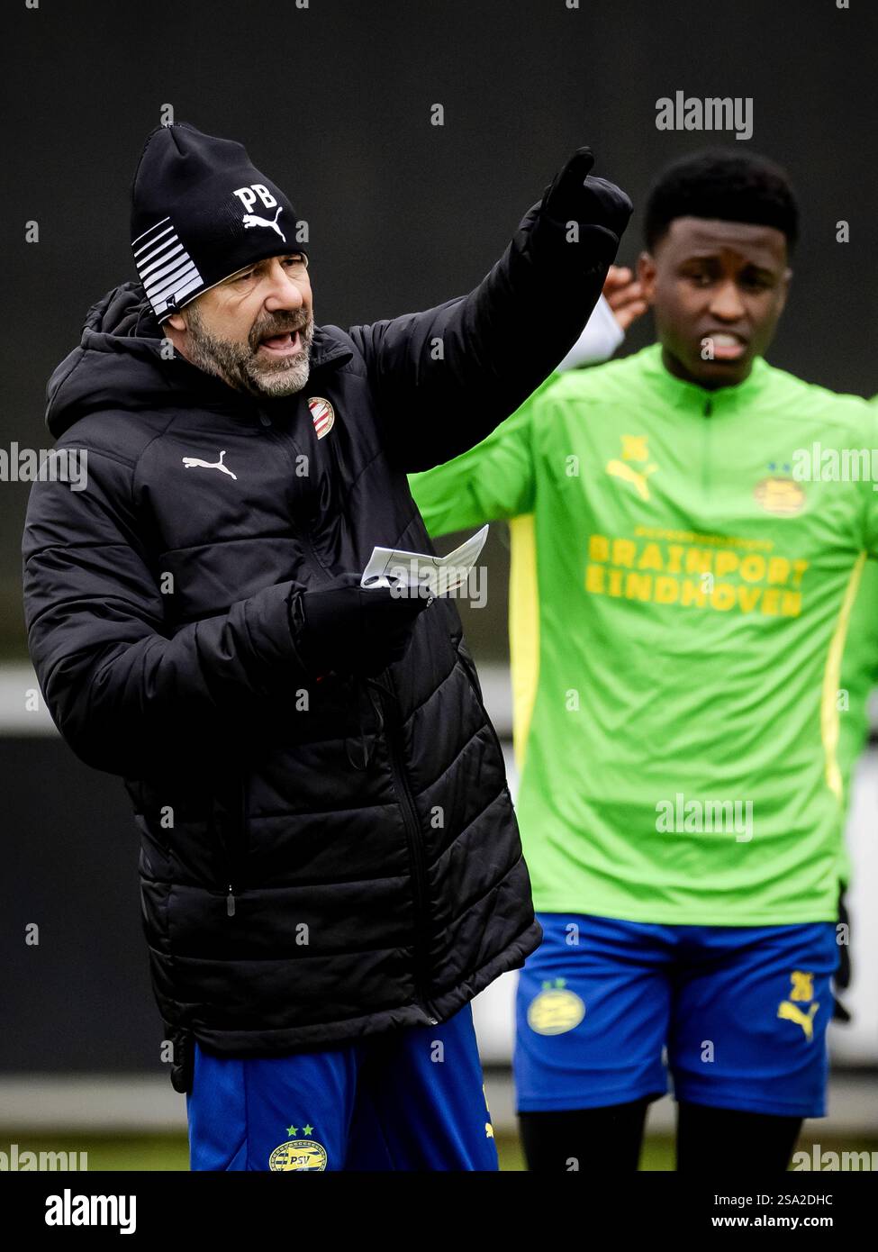 EINDHOVEN - PSV Eindhoven coach Peter Bosz during PSV's MD-1 training ...