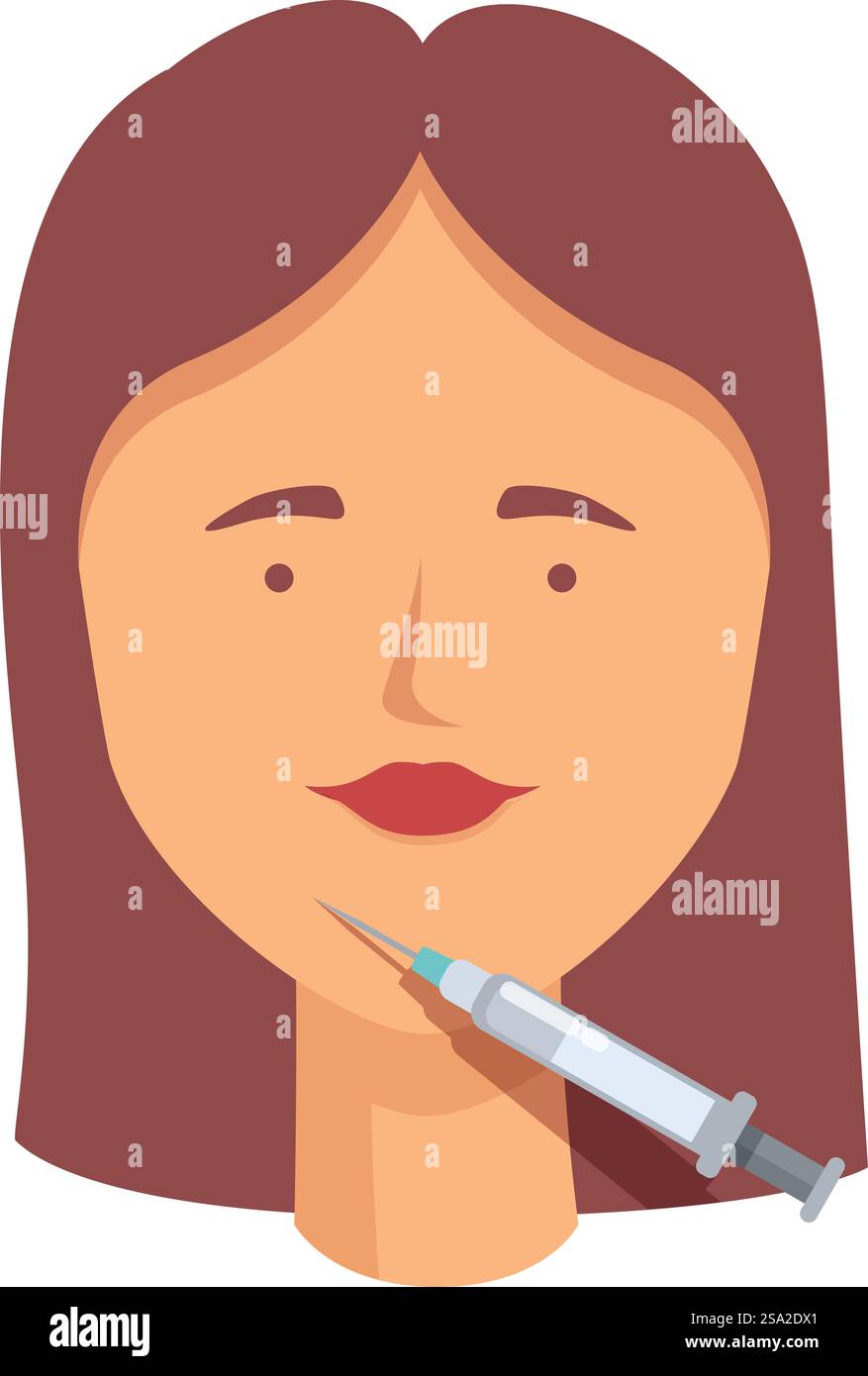 Healthcare injection face icon cartoon vector. Botox treatment. Dermal ...