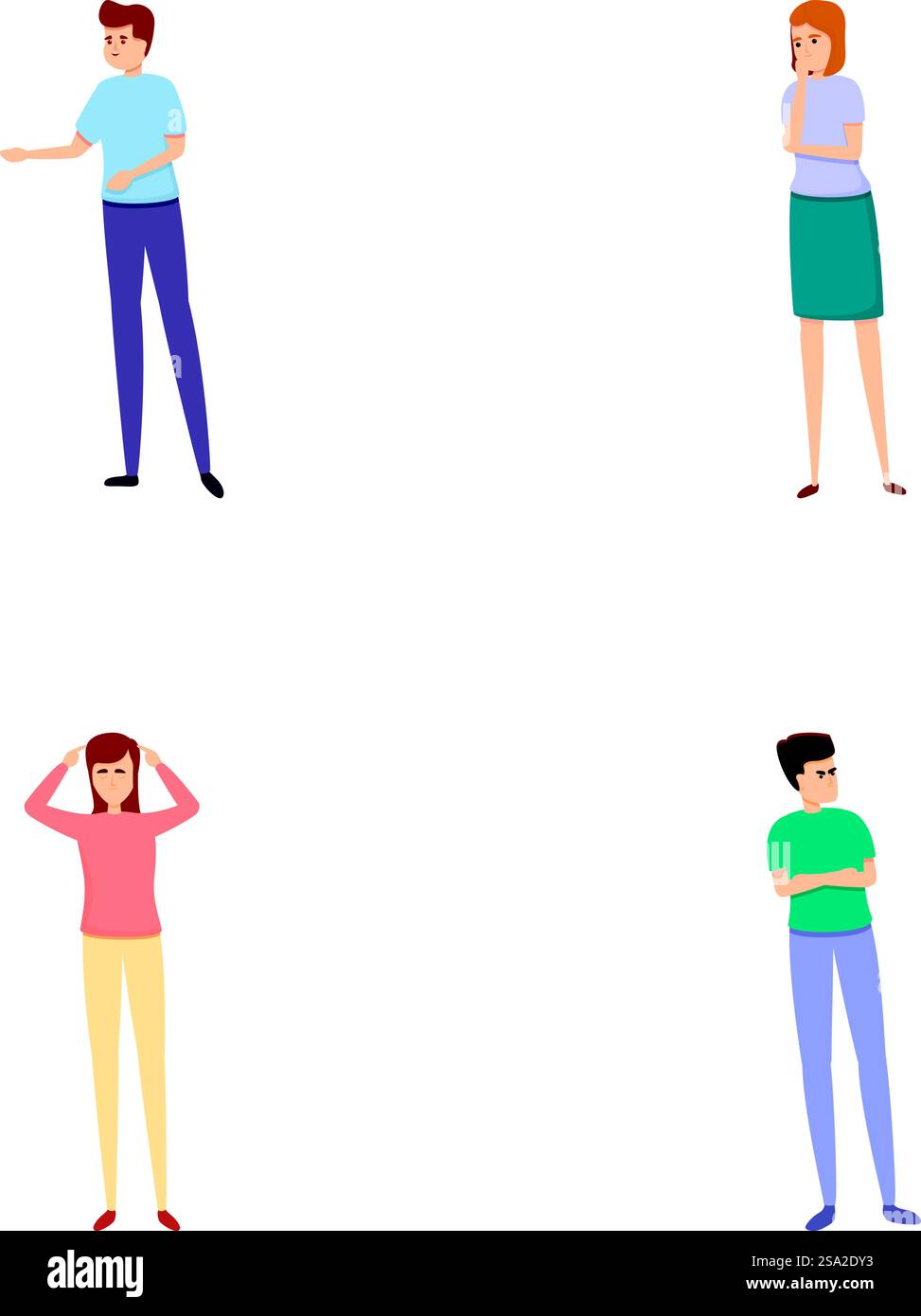 Decision making icons set cartoon vector. Various man and woman ...