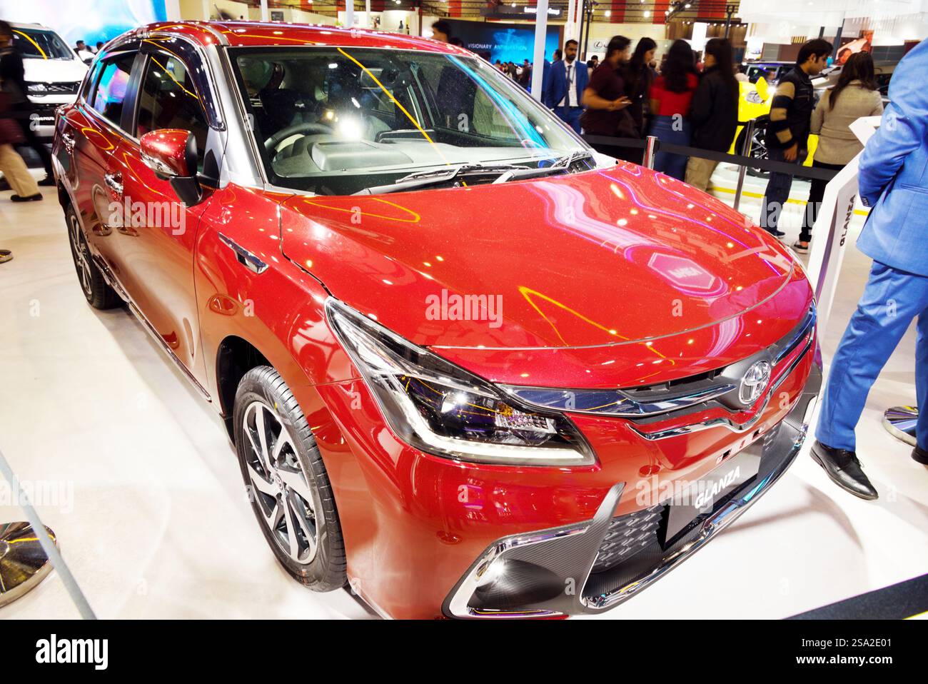 NEW DELHI - JANUARY 20, 2025: Toyota Glanza car is on display at Bharat ...