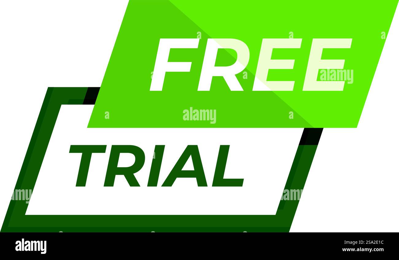 Green free trial icon cartoon vector. Special text product. Internet ...