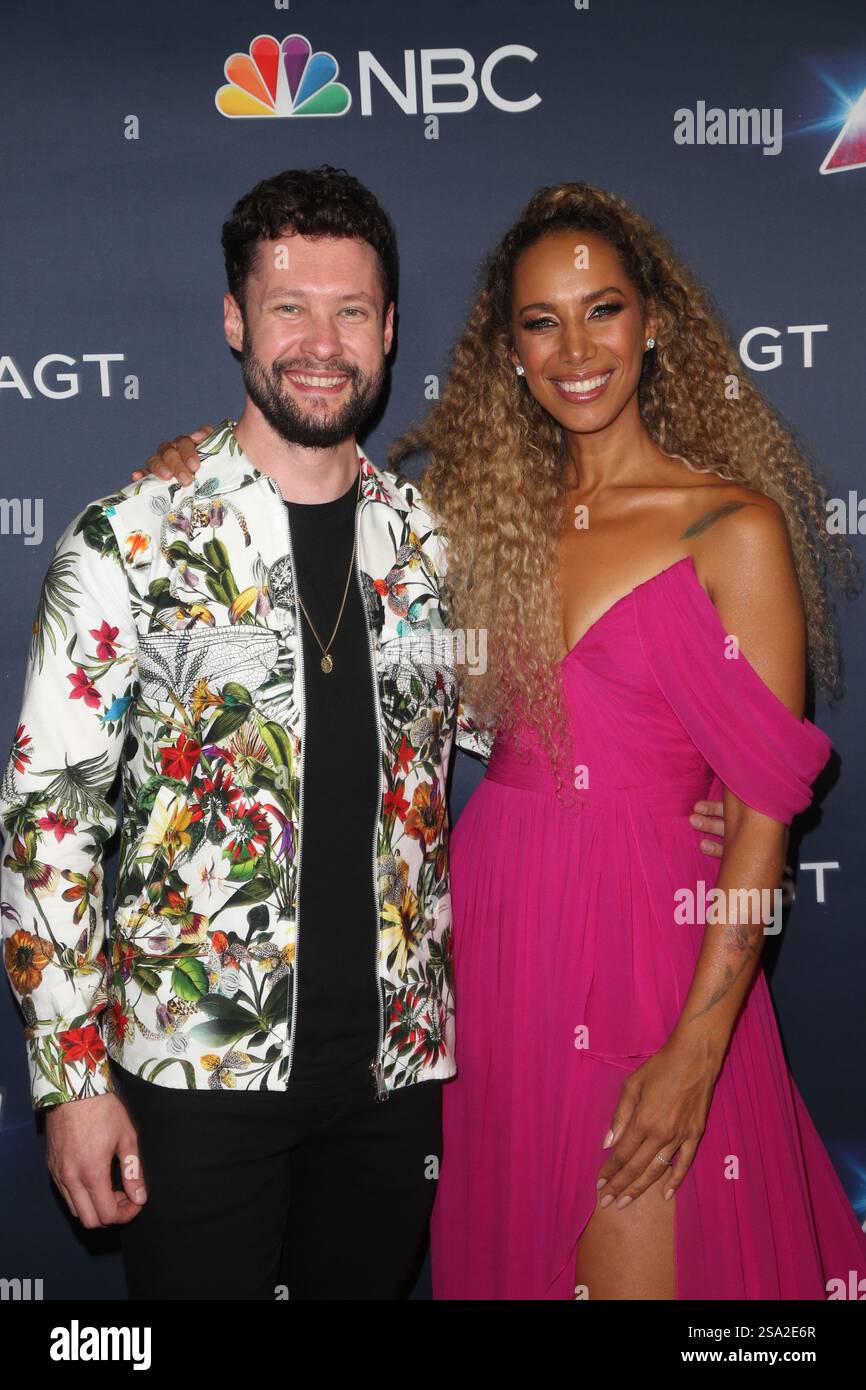 Calum Scott and Leona Lewis at the 'America's Got Talent' TV show ...
