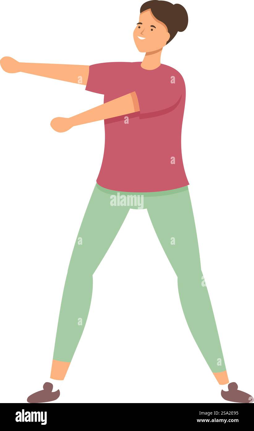 Active zumba art icon cartoon vector. Loss weight. Home indoor training ...