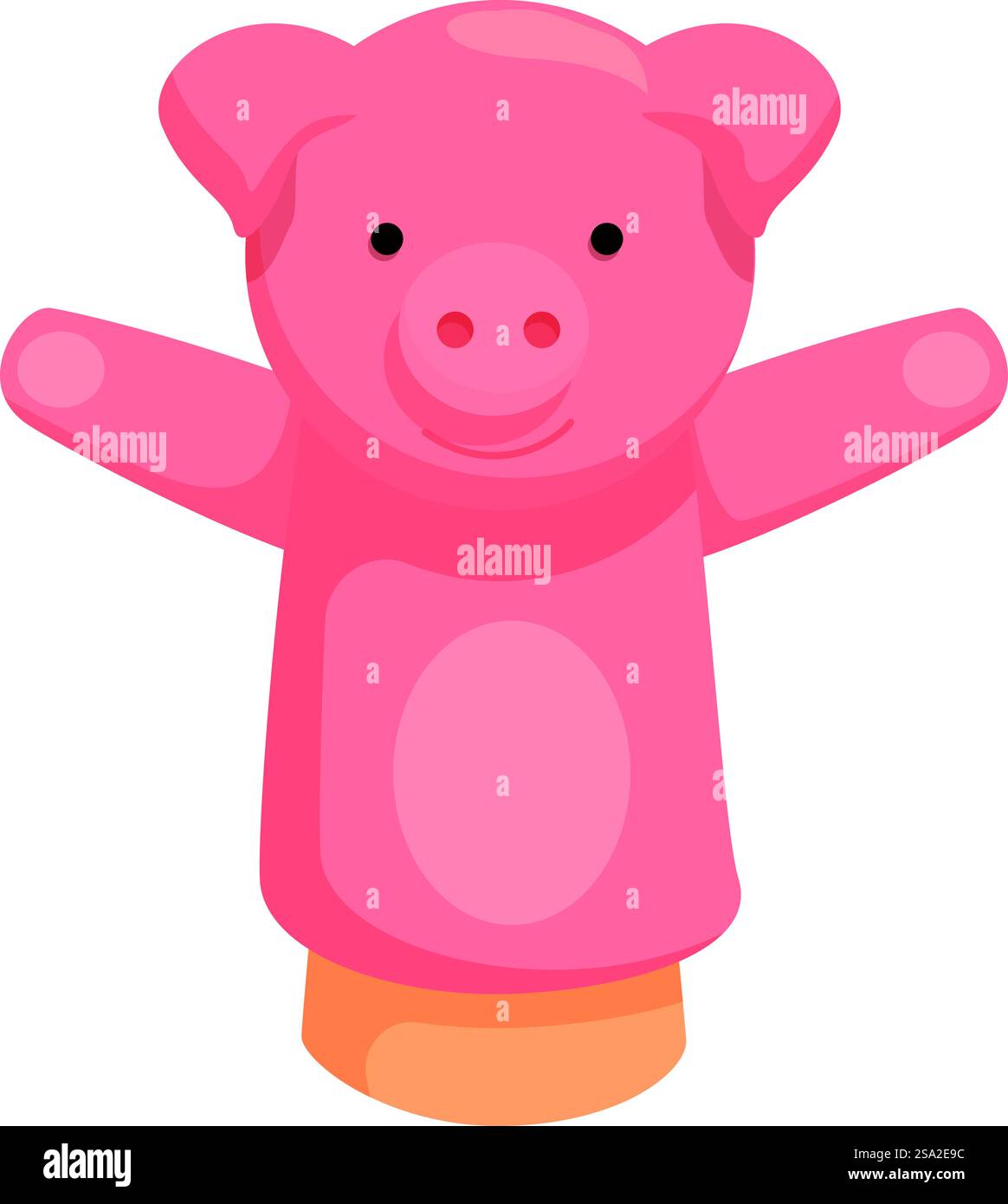 Pink funny pig doll icon cartoon vector. Hand puppet animal. Actor ...