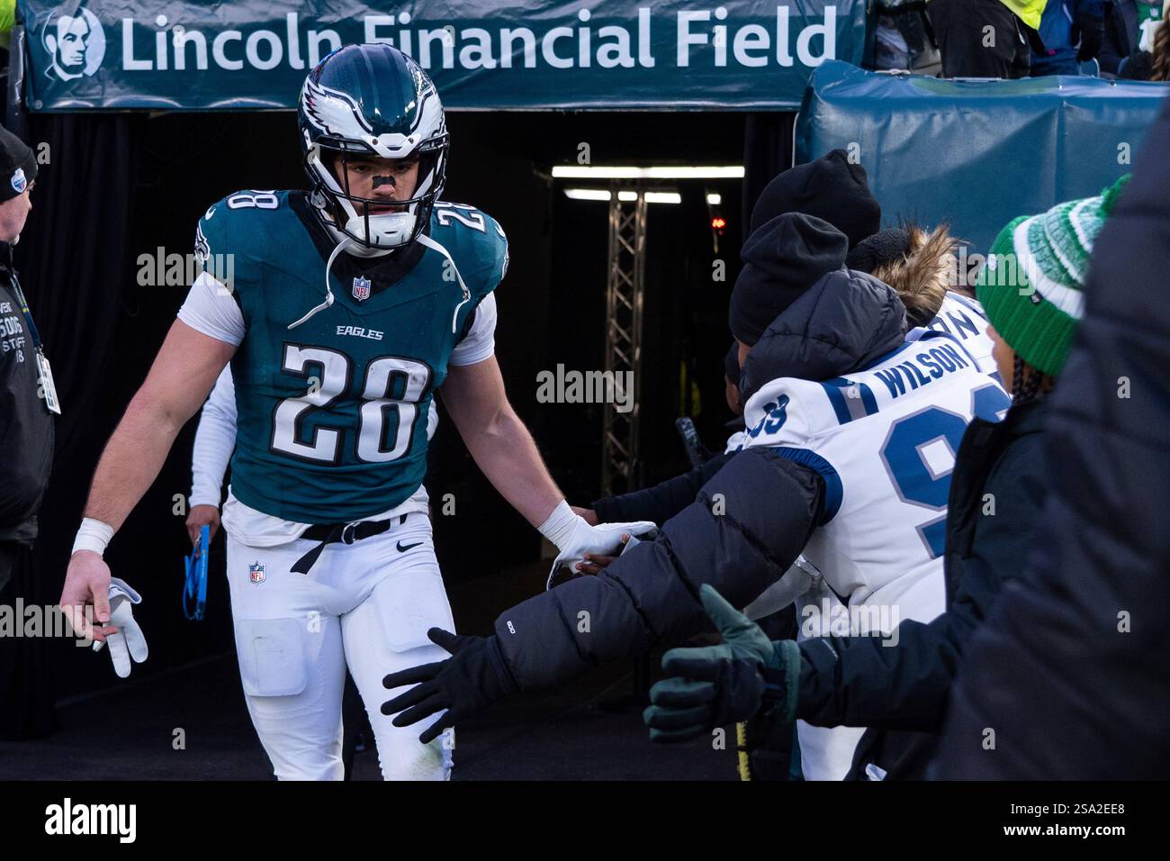 Philadelphia Eagles running back Will Shipley (28) comes out for the ...