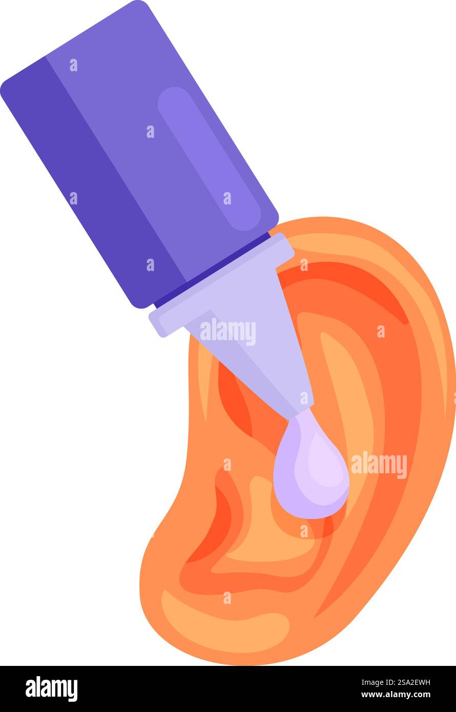 Ear drops using icon cartoon vector. Drug disease. Cap fluid lubricant ...