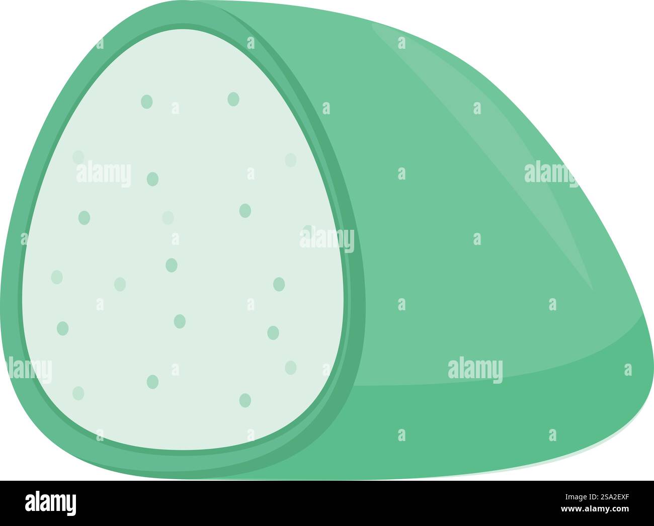 Green mint mochi icon cartoon vector. Sweet cake. Ice healthy snack ...