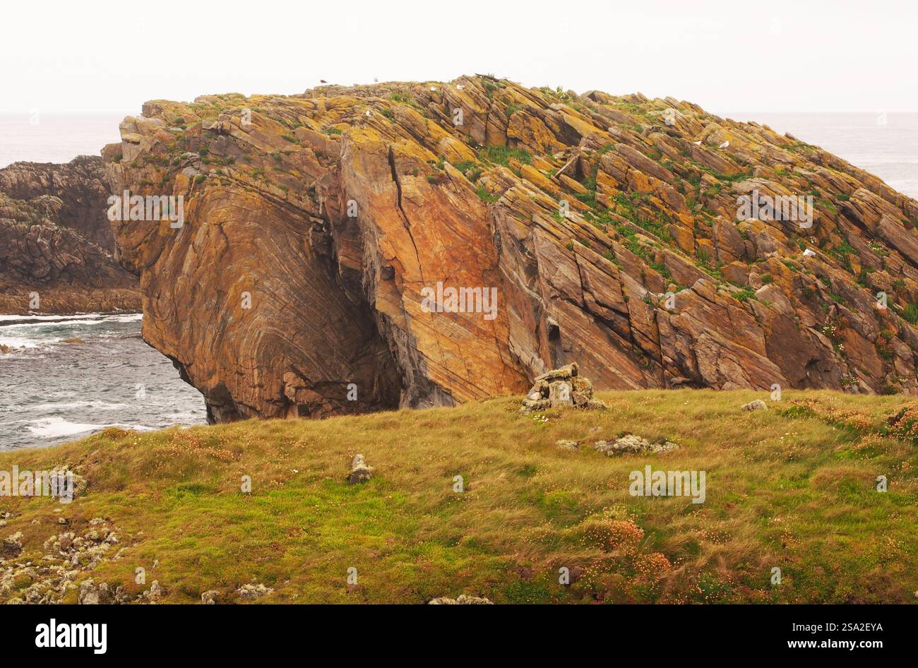 Rocks making the landscape at the Butt of Lewis on the Isle of Lewis ...
