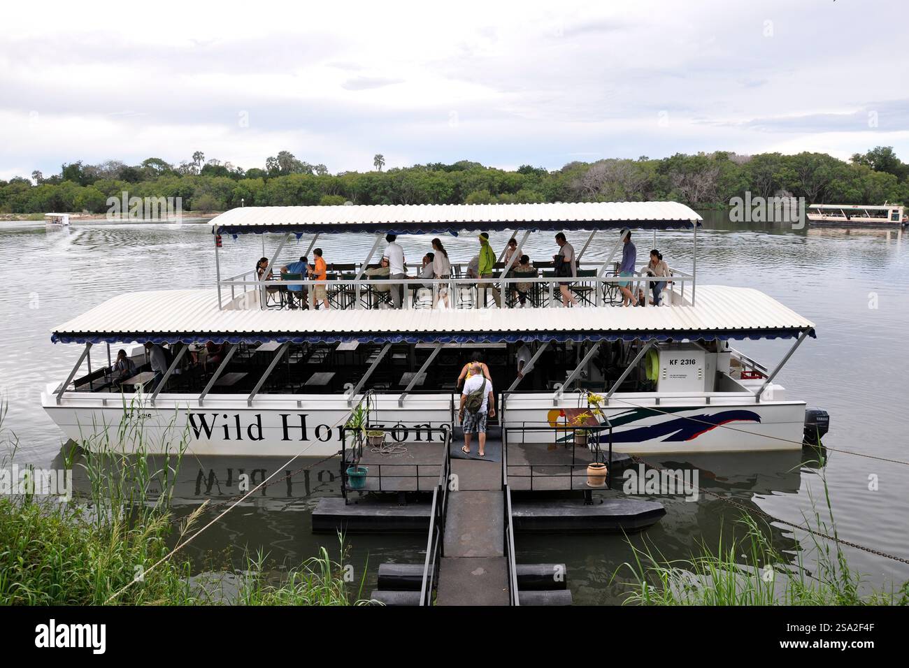 Boat. Zambesi River. Victoria Falls. Zimbabwe Stock Photo - Alamy